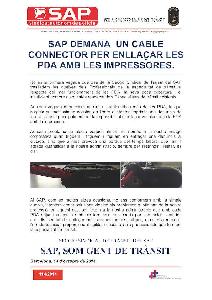 El SAP demana cables connectors per enllaçar les PDA amb les impressores